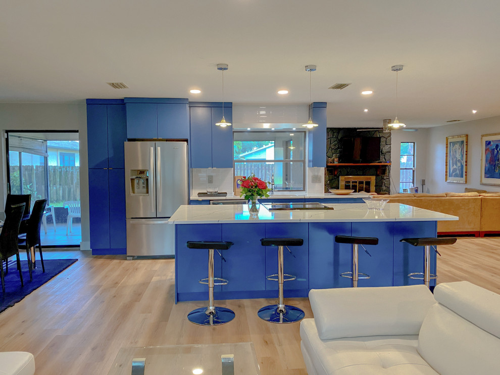 "Endless Sea" Coastal Blue Kitchen - Contemporary - Kitchen - by ...