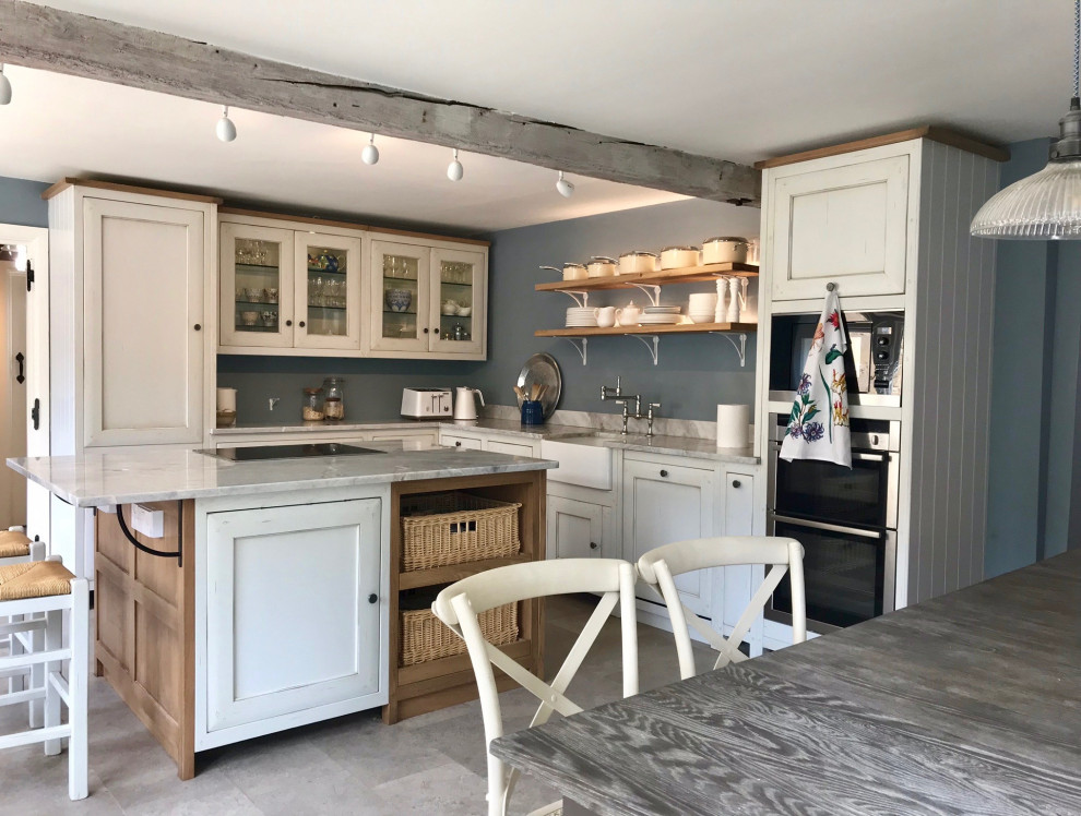 English Barn Conversion - a country kitchen with dining space ...