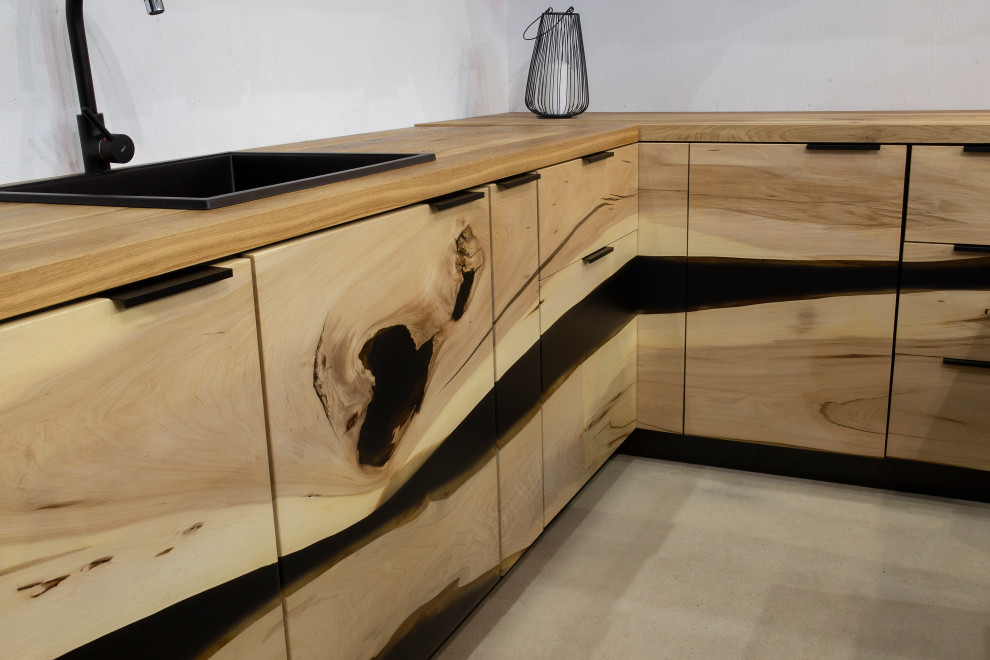 Epoxy, resin kitchen,Glassvirtoso - Oak - Industrial - Kitchen - West ...