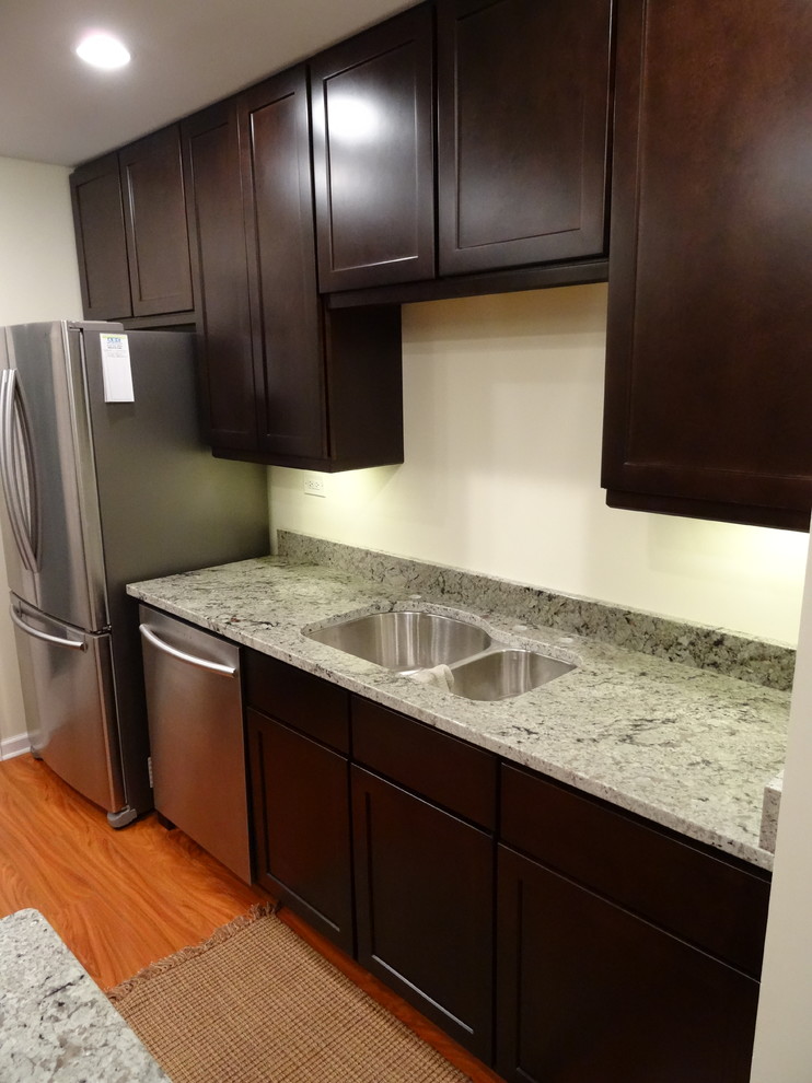 Espresso Cabinets with Romano Dream Granite Countertops - Contemporary ...