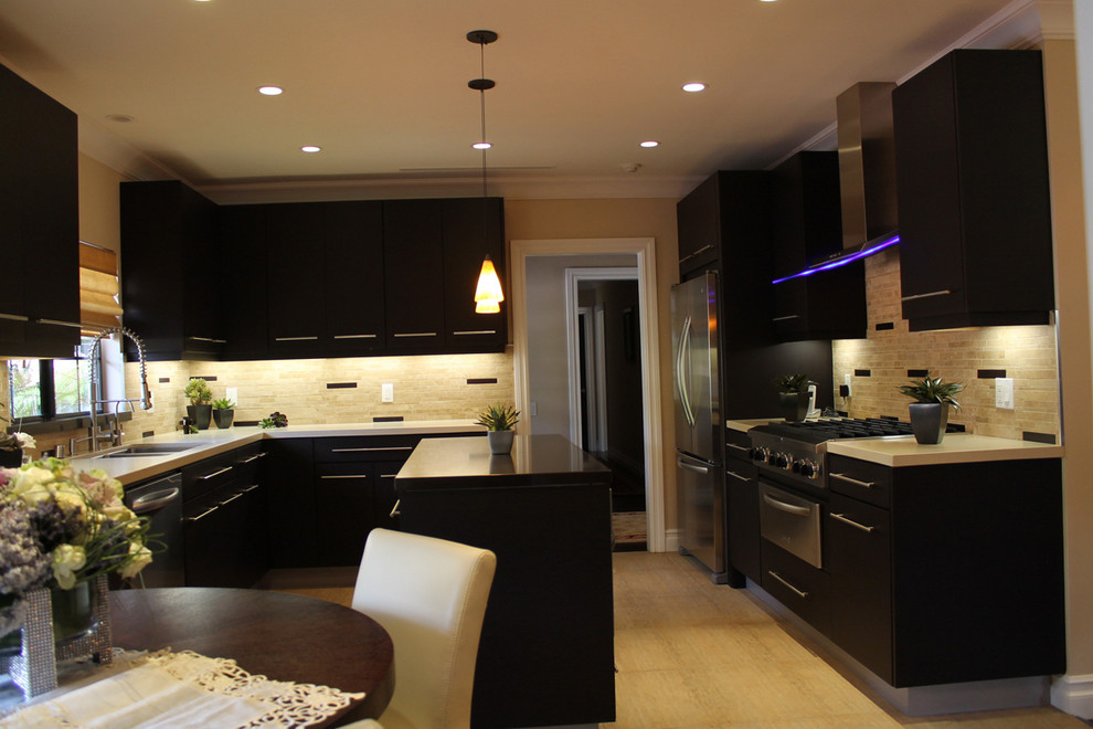 Espresso Modern kitchen designed by Bauformat - Contemporary - Kitchen ...