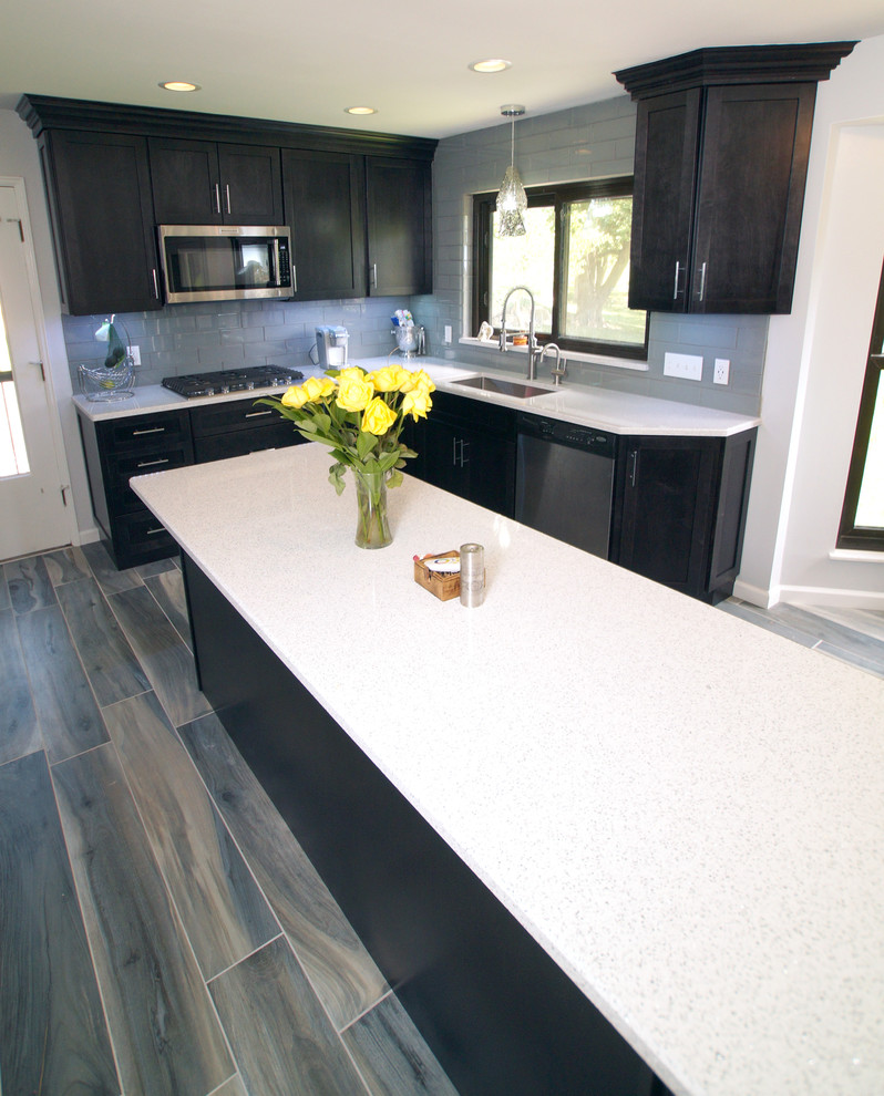 Espresso Stain Shaker Kitchen - Transitional - Kitchen - St Louis - by ...
