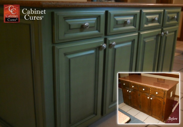 Eucalyptus Green - Traditional - Kitchen - Raleigh - by Cabinet Cures ...