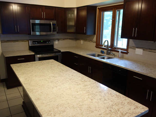 Euro Kitchen - Cherry Wood- Espresso Finish - Cambira Quartz ...