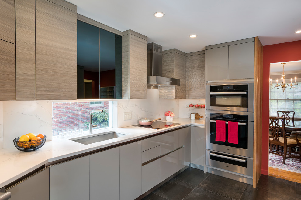 European Contemporary Kitchen Remodel - Contemporary - Kitchen - Boston ...