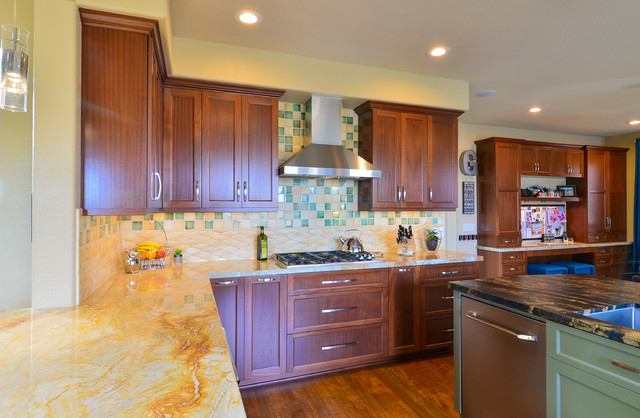 Exotic African Sapele Kitchen - Transitional - Kitchen - Tampa - by ...