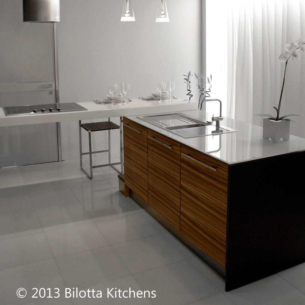 Exotic Zebrawood & Grey - Contemporary - Kitchen - New York - by ...