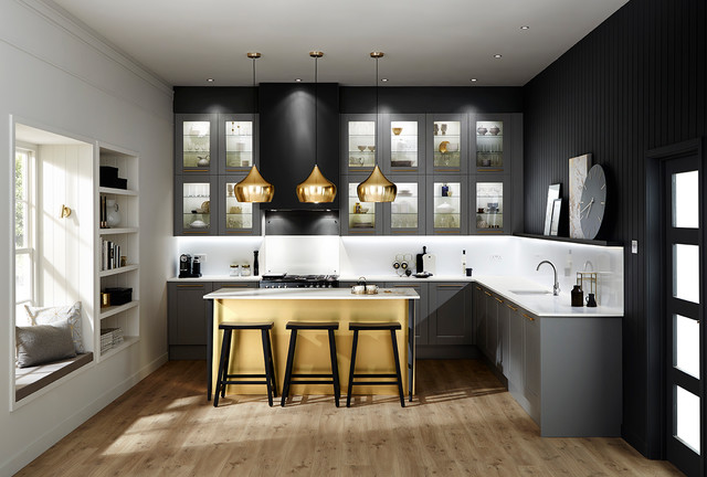 Fairford Graphite Grey Shaker Style Kitchen - Contemporary - Kitchen ...