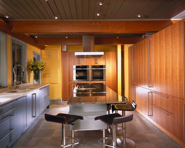 Family Traditions Made in Mid-Century Modern Kitchen - Modern - Küche ...