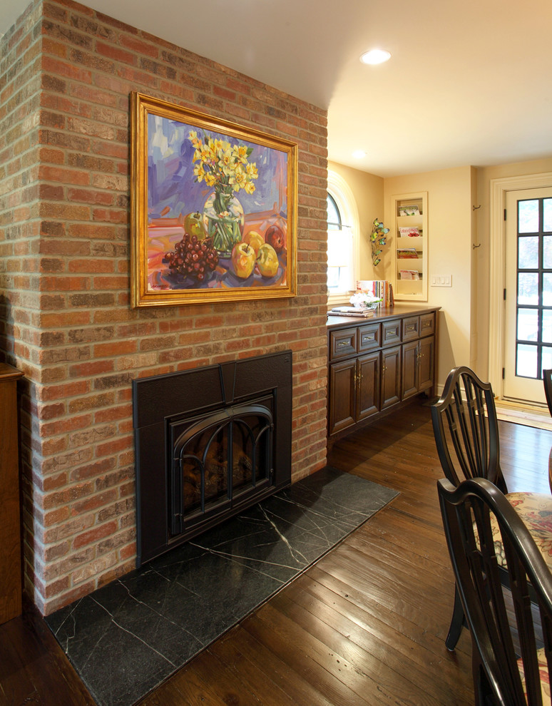 Farmhouse Kitchen Fireplace - Farmhouse - Kitchen - New York - by House ...