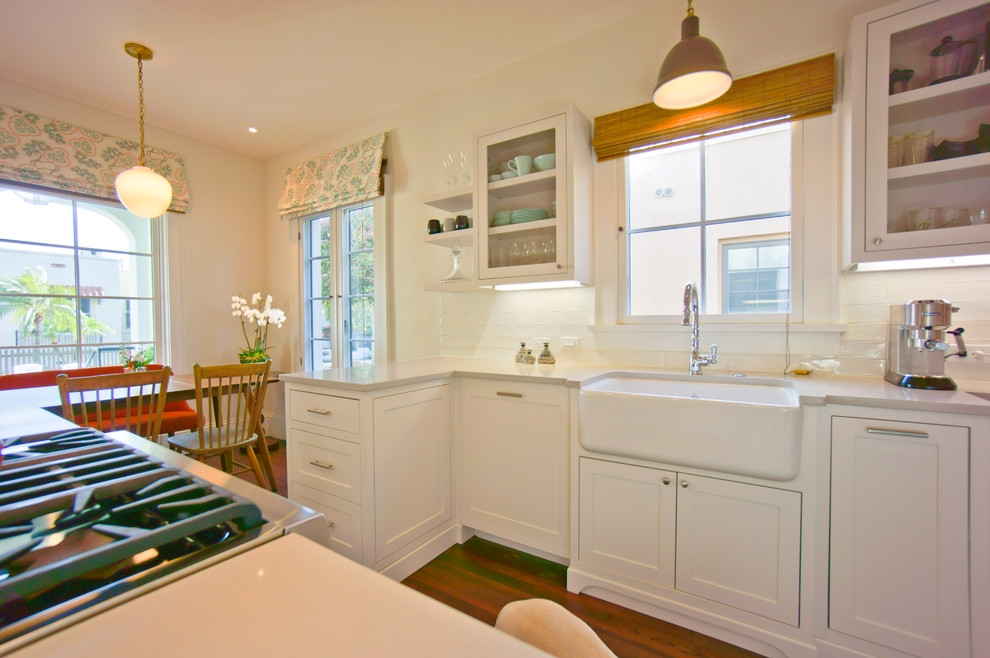 Farmhouse Sink Anchors Gleaming Kitchen Remodel - Transitional ...