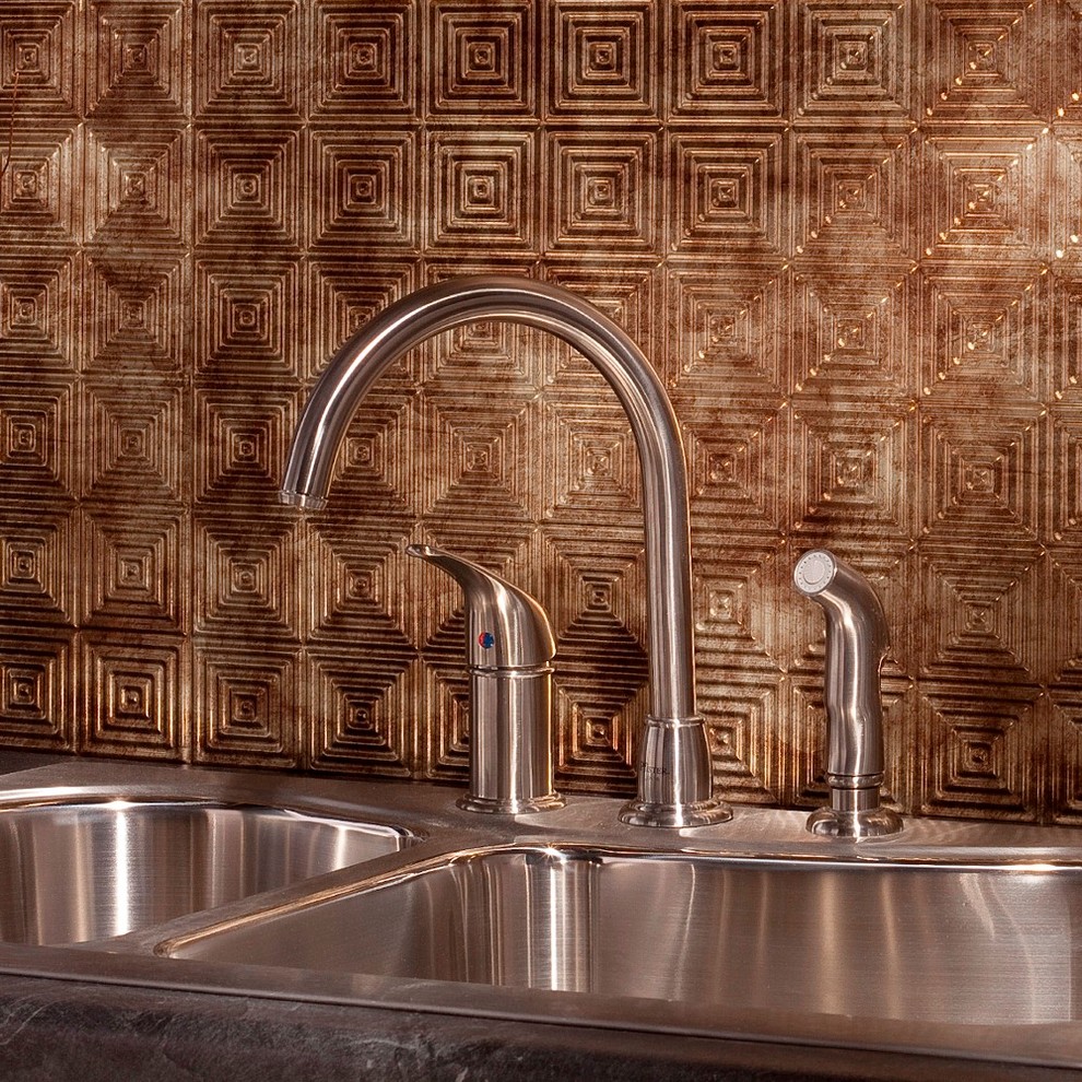 Fasade Miniquattro Backsplash Panel in Bermuda Bronze - Kitchen - Other ...