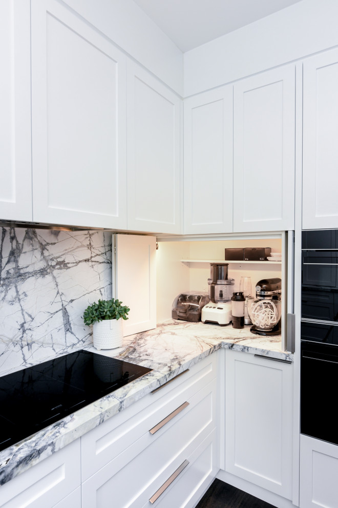 White Kitchen with Marble Benchtops - Modern - Kitchen - Sydney - by ...