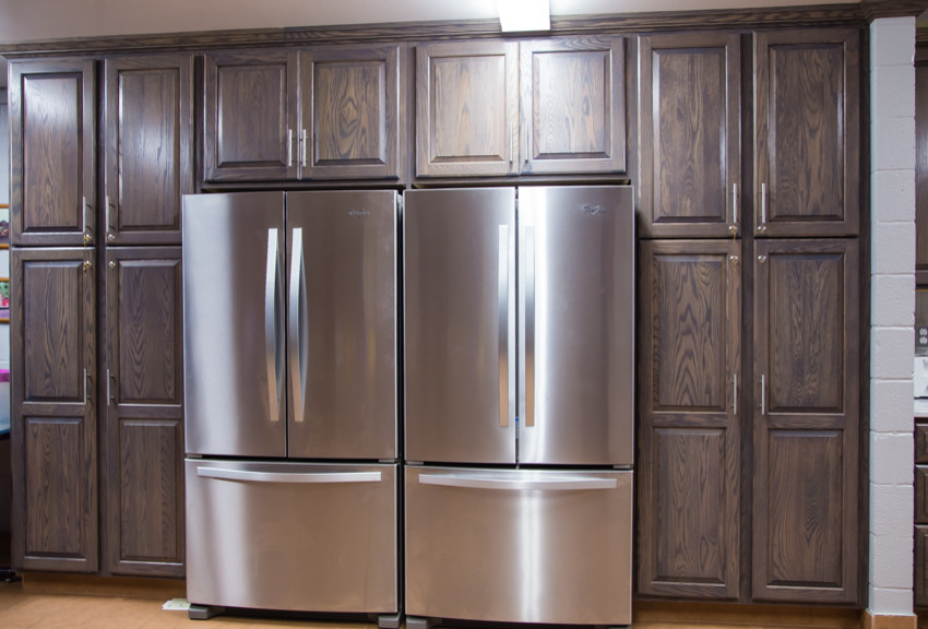 Firehouse Kitchen with Driftwood-Stained Oak - Transitional - Kitchen ...