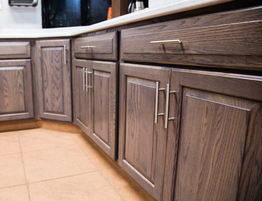 Firehouse Kitchen with Driftwood-Stained Oak - Transitional - Kitchen ...