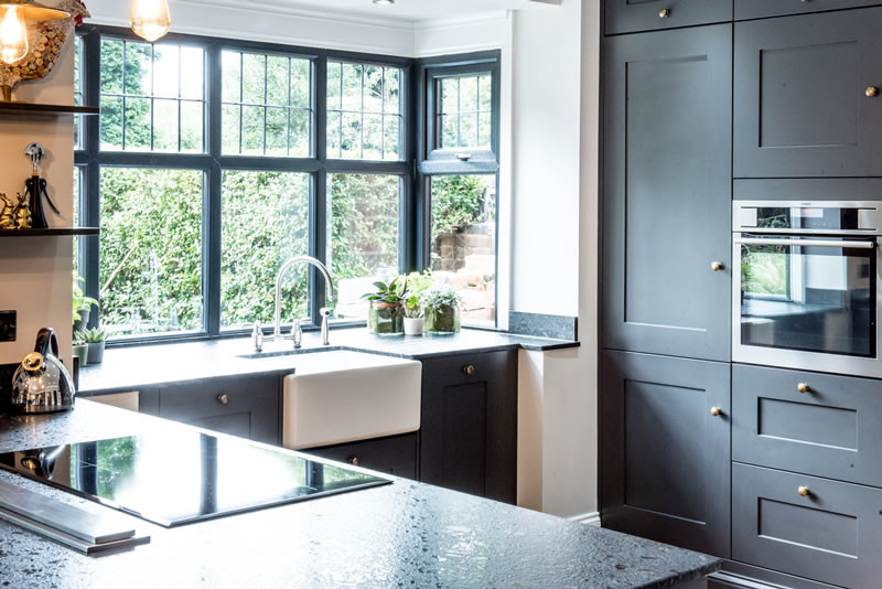 Fitzroy graphite Kitchen with 1909 skirting plinth - Industrial ...