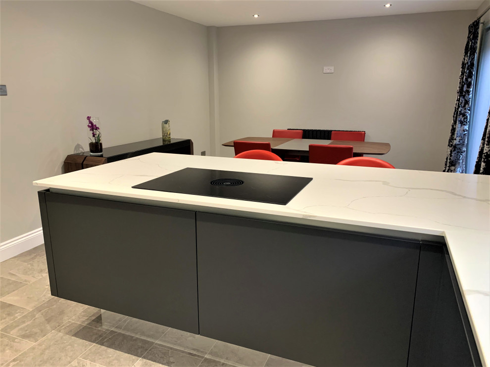 Floating Peninsula Concealed Utility - Contemporary - Kitchen - Other ...