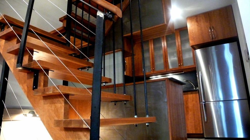 Floating Stairs and Kitchen - Contemporary - Kitchen - New York - by ...