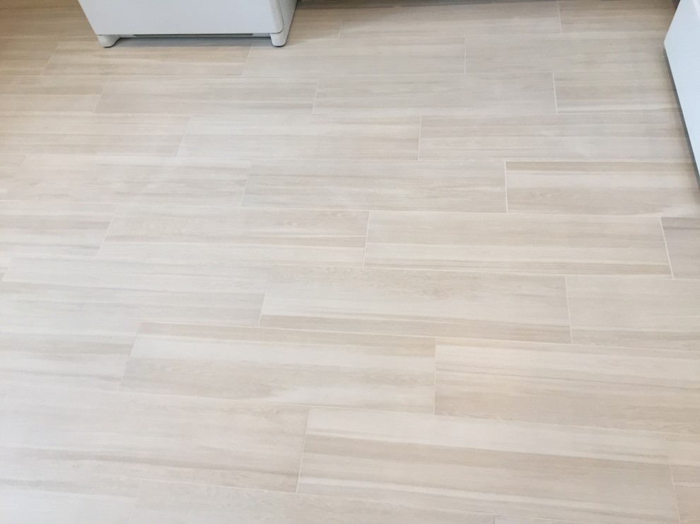 Flooring - "wood plank" porcelain tile - Transitional - Kitchen ...