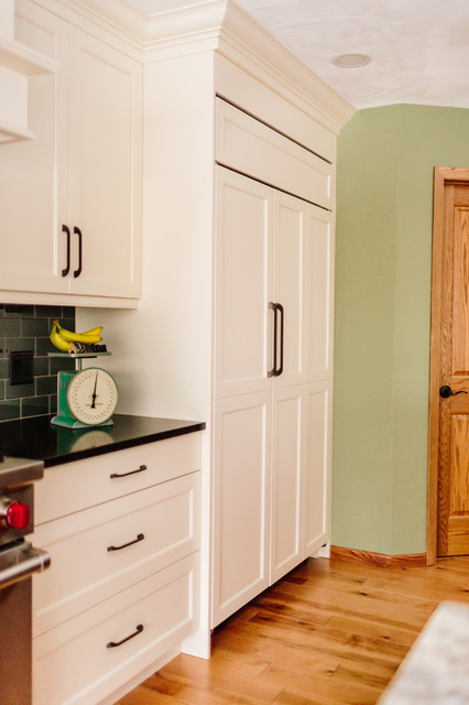 Flush Inset Paneled Subzero Refrigerator - Transitional - Kitchen ...