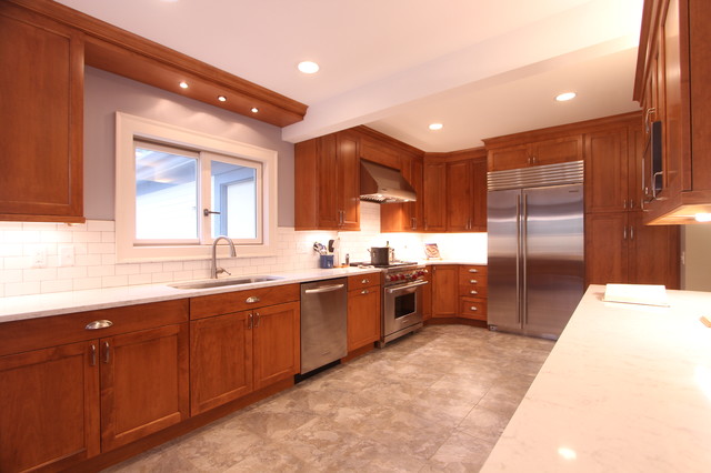 Flyover Above Sink adds Additional Lighting - Transitional - Kitchen ...