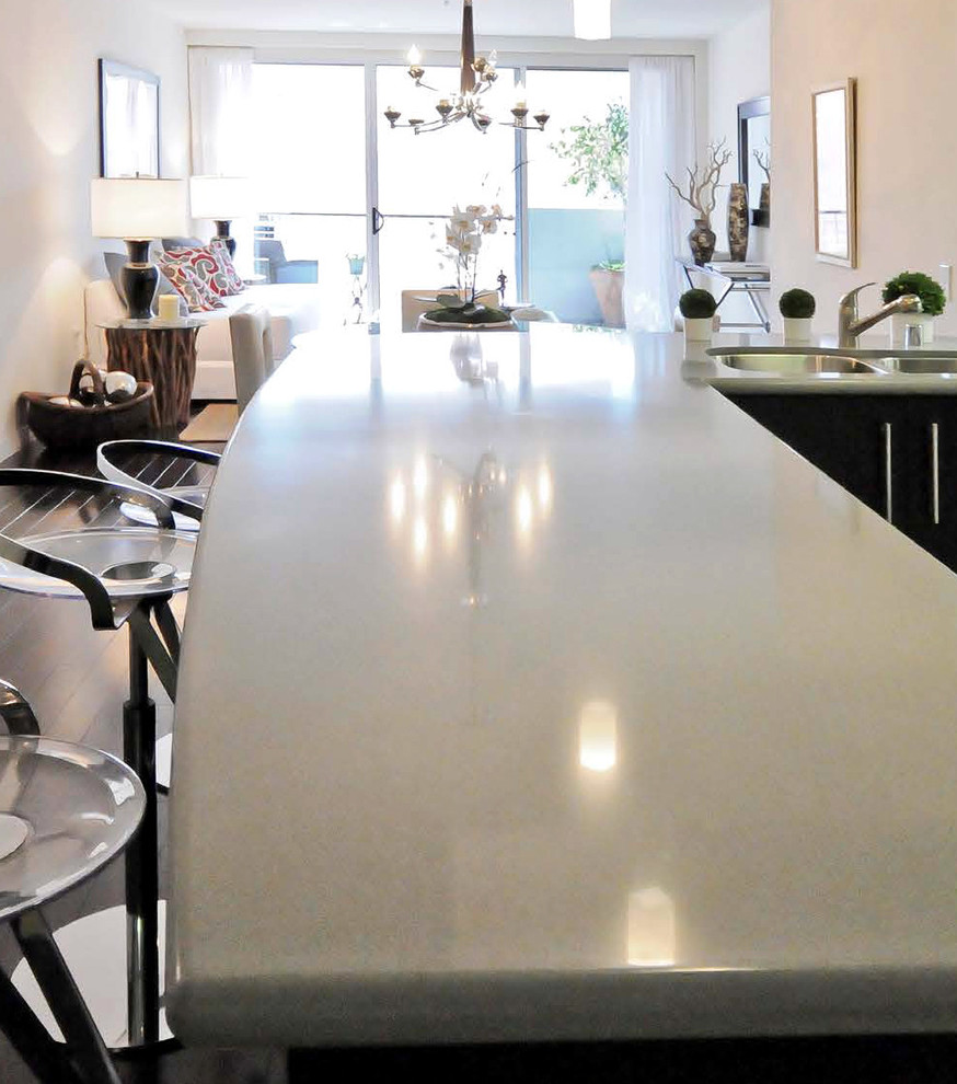 Form Quartz Slab in Dove Grey - Contemporary - Kitchen - Los Angeles ...