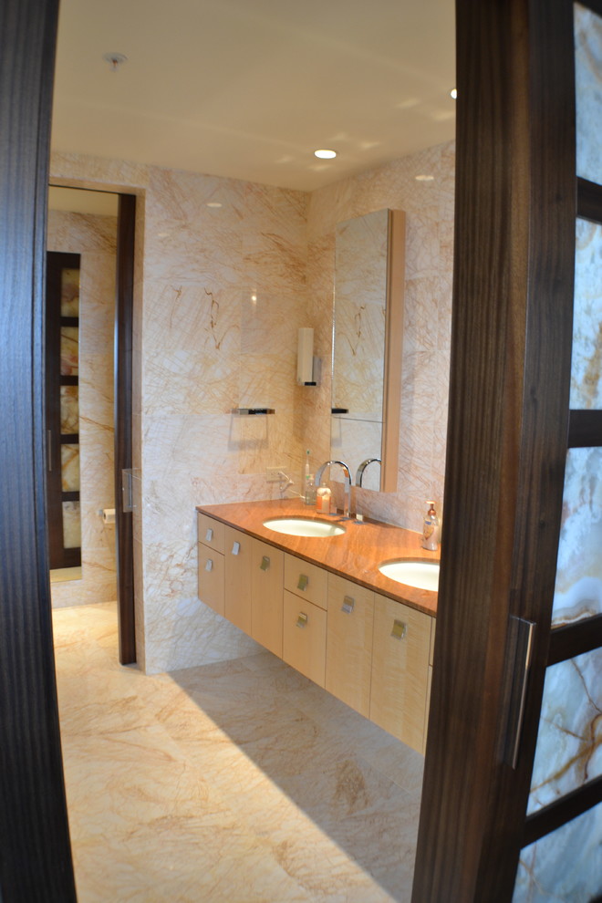 Four Seasons: Floating Vanity with Pocket Doors - Contemporary ...