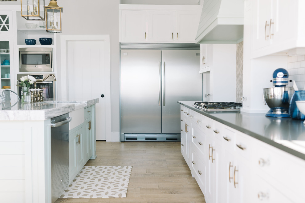 Fresh, Modern Farmhouse + Coastal Kitchen - Beach Style - Kitchen ...