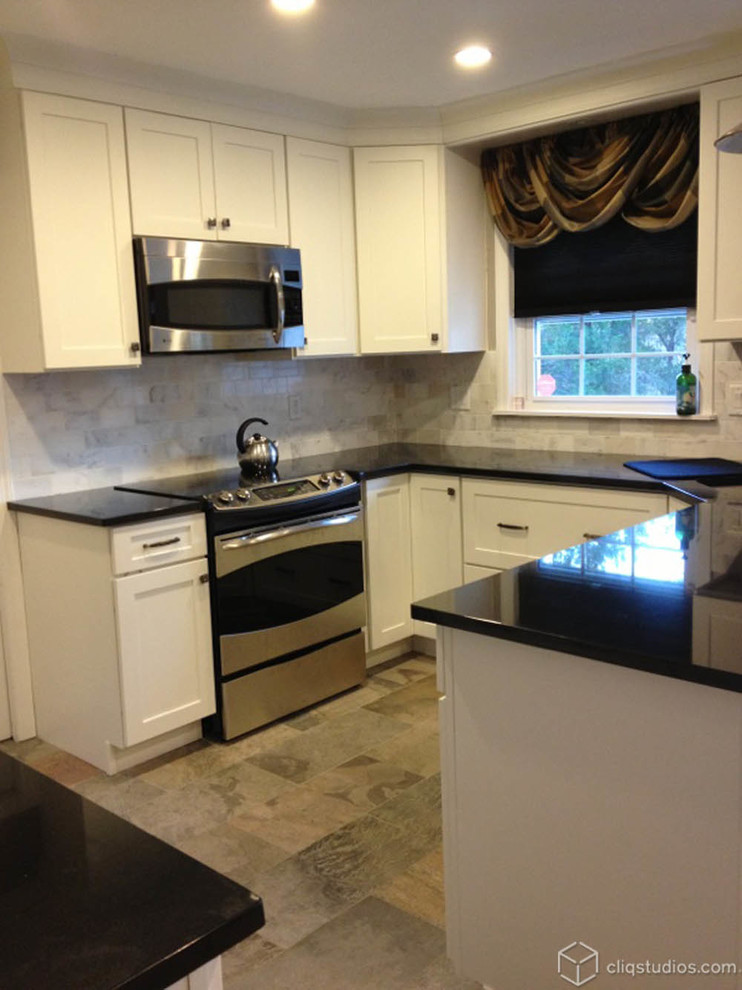 Fresh White Kitchen with Built-In Desk - Traditional - Kitchen - New ...
