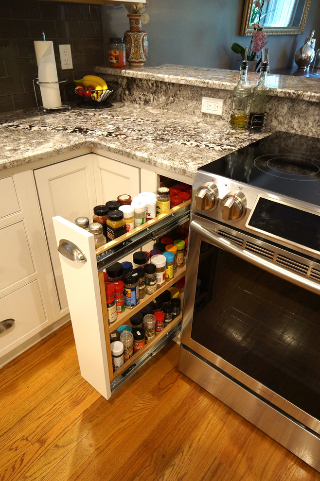 Frosty White beaded inset kitchen in Milford - Traditional - Kitchen ...
