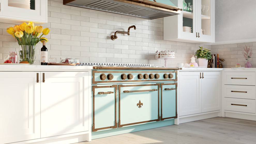 Full complete kitchen fitted with custom stainless steel cabinets ...