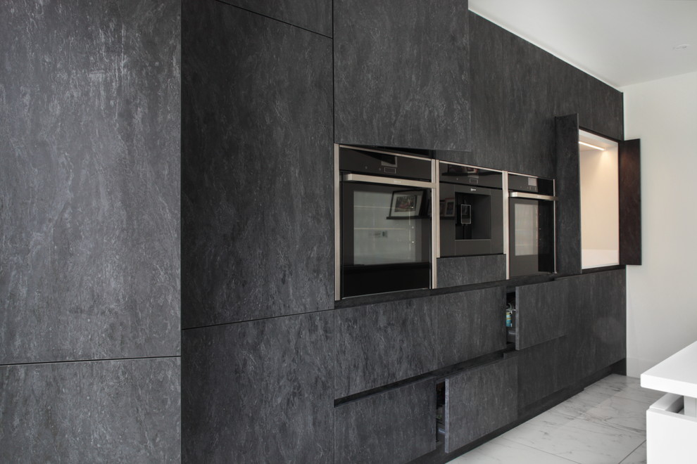 Full wall of cupboards and appliances - Contemporary - Kitchen ...