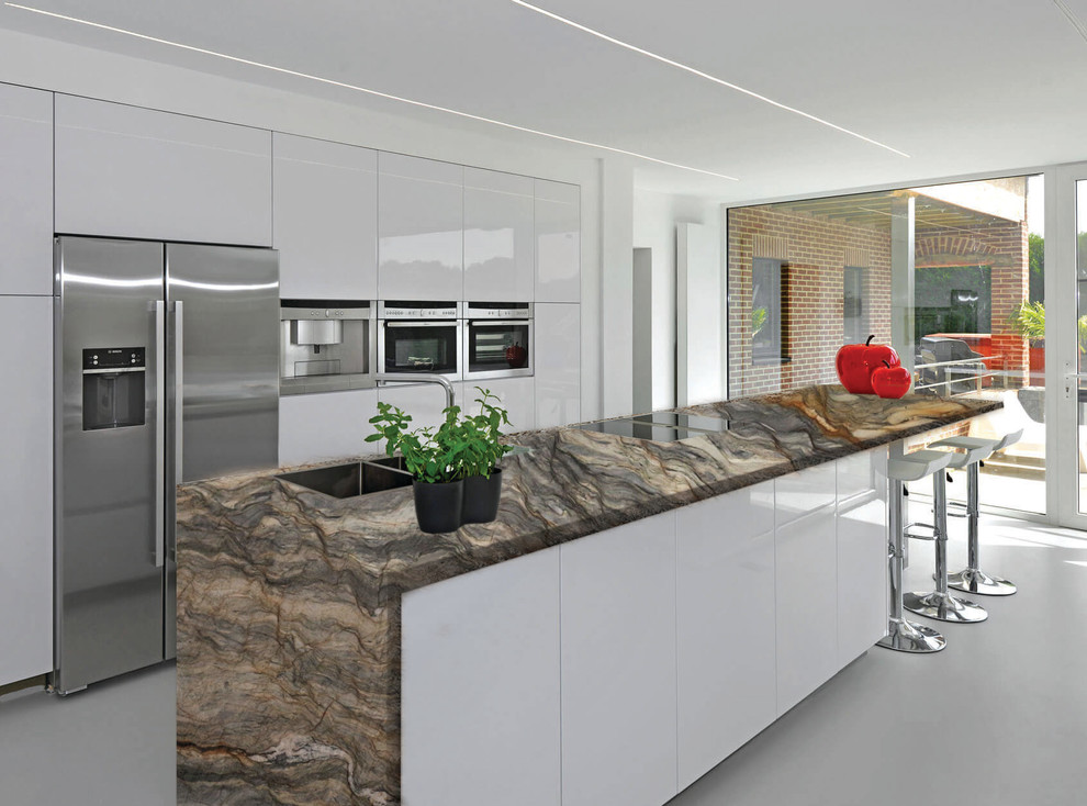 Fusion Granite Waterfall Countertop - Minimalistisch - Küche ...