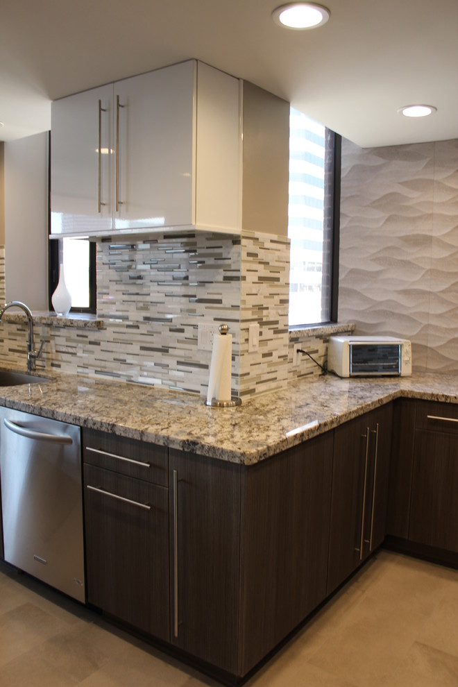 Galleria High Rise Condo Remodel - Contemporary - Kitchen - Houston ...
