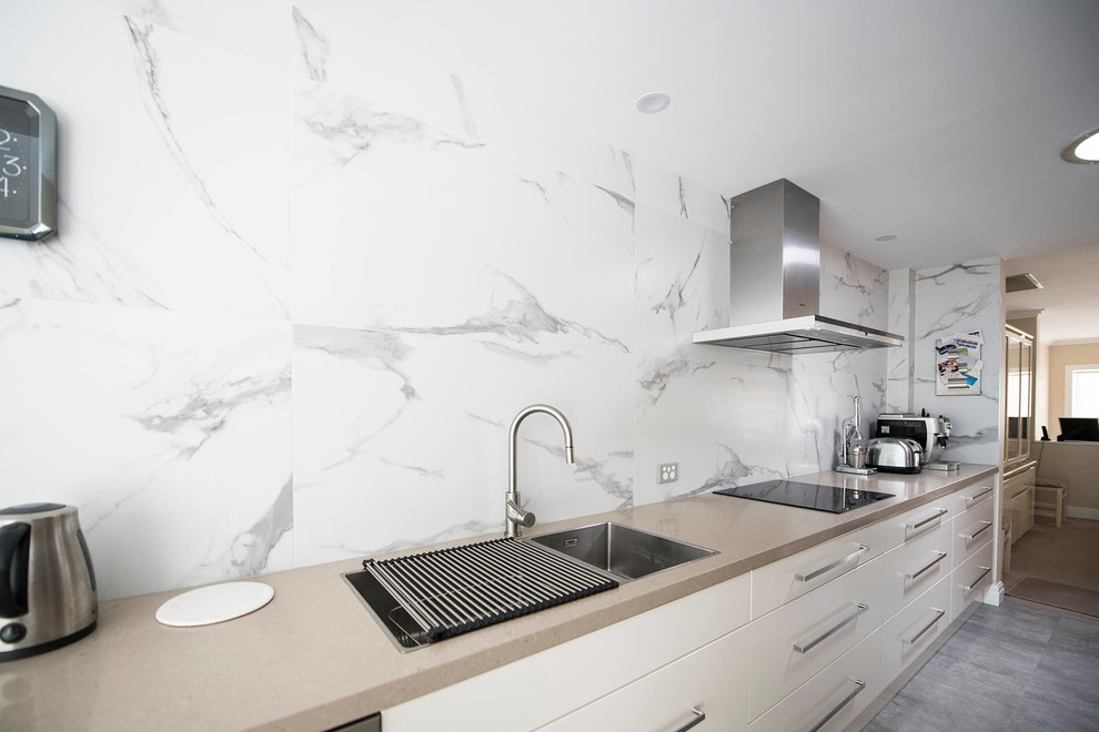 Galley Kitchen with Quantum Quartz benchtops - Contemporary - Kitchen ...