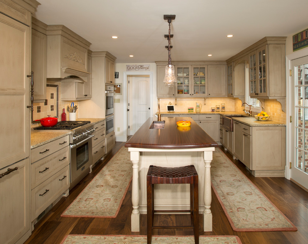 Galley-style kitchen with island in Olney, MD - Traditional - Kitchen ...