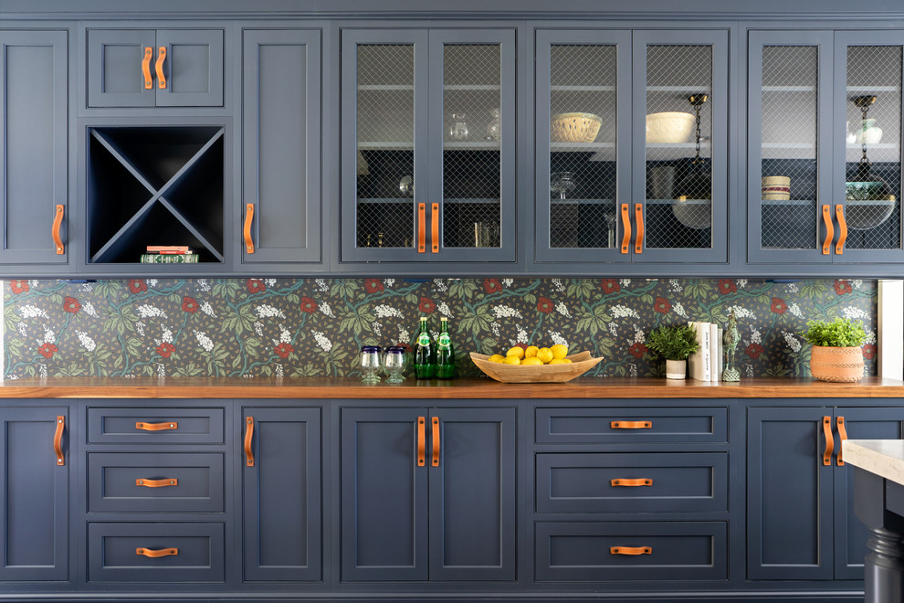 Garden City Midnight Blue Before and After - Transitional - Kitchen ...