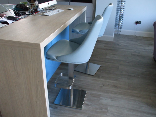 Glamour SC Adjustable Bar Stools in Light Blue Eco Leather Ref MG67 ...