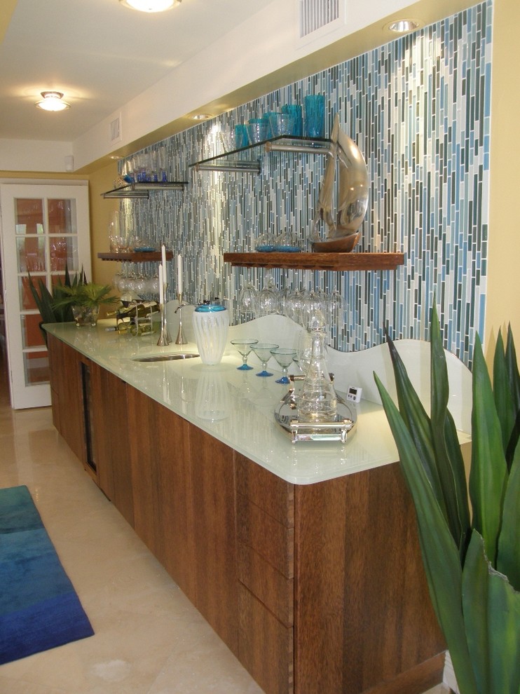 Glass countertop Bar - Modern - Kitchen - Miami - by Allied Kitchen ...