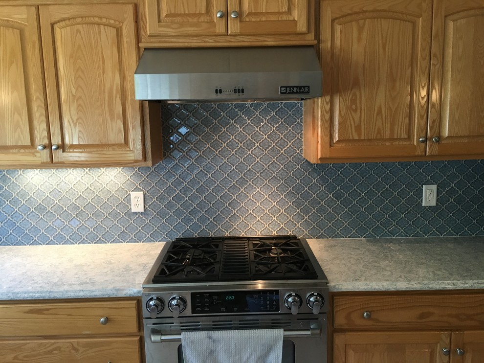 Glass Crackle Backsplash - Traditional - Kitchen - Providence - by ...