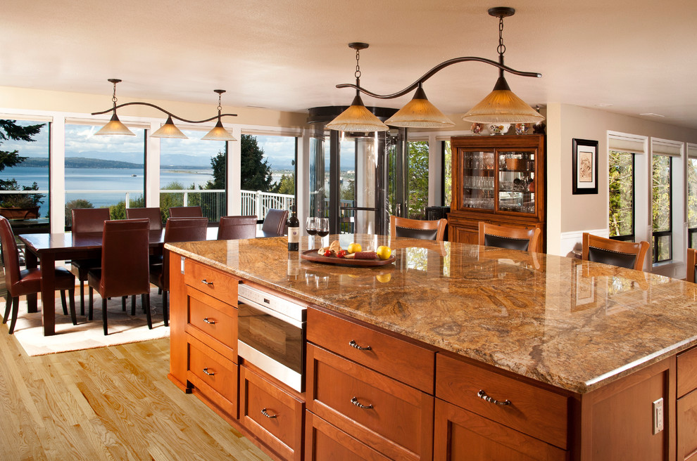 Glass Elevator in corner of Kitchen - Contemporary - Kitchen - Seattle ...