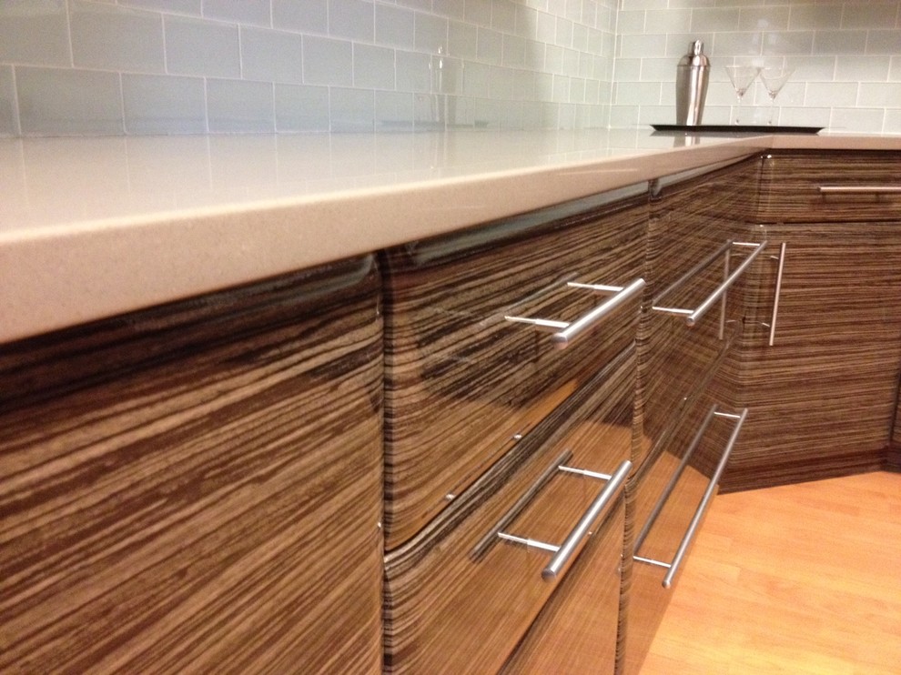 Glass subway tile - Modern - Kitchen - Austin - by UB Kitchens ...