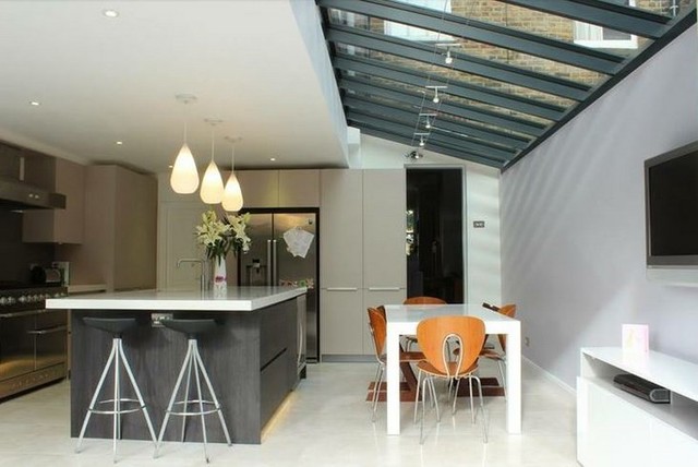 Glazed side return kitchen extension, Richmond - Contemporary - Kitchen ...