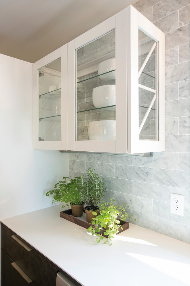 Glazed Wall Unit with Exposed White Bio-composite Frames and Glass ...
