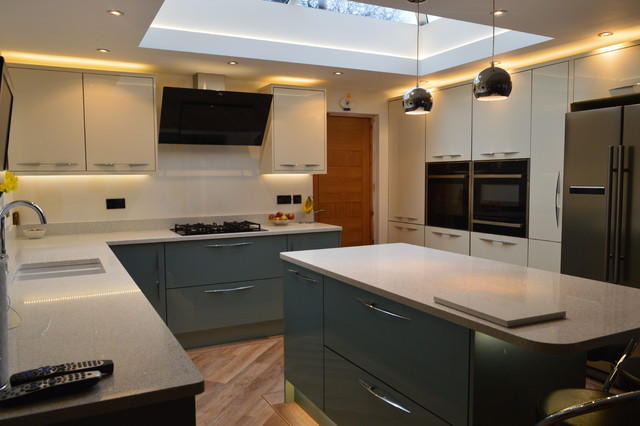 Gloss Cream and Blue Acrylic Kitchen - Modern - Kitchen - Other - by ...