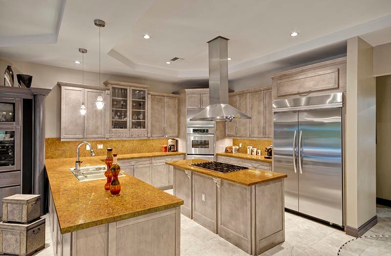 Gold Kitchen - Kitchen - Miami - by Crystaline Stone | Houzz