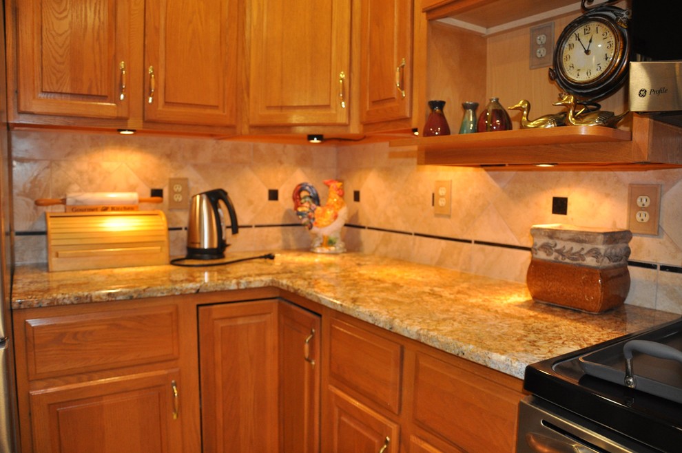 Granite Countertops and Tile Backsplash Ideas - Eclectic - Kitchen ...