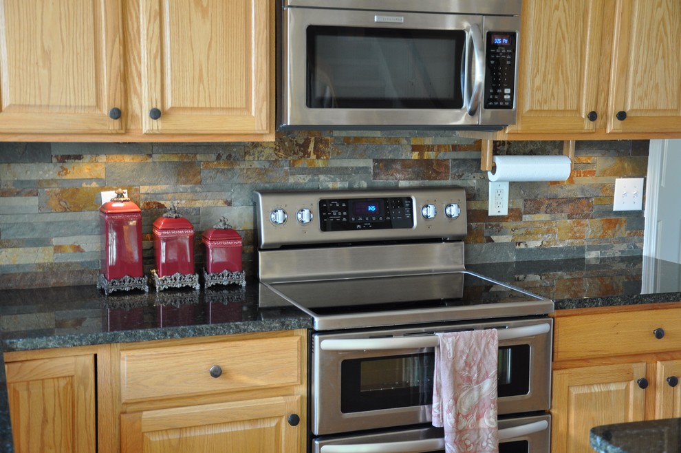 Granite Countertops and Tile Backsplash Ideas - Eclectic - Kitchen ...