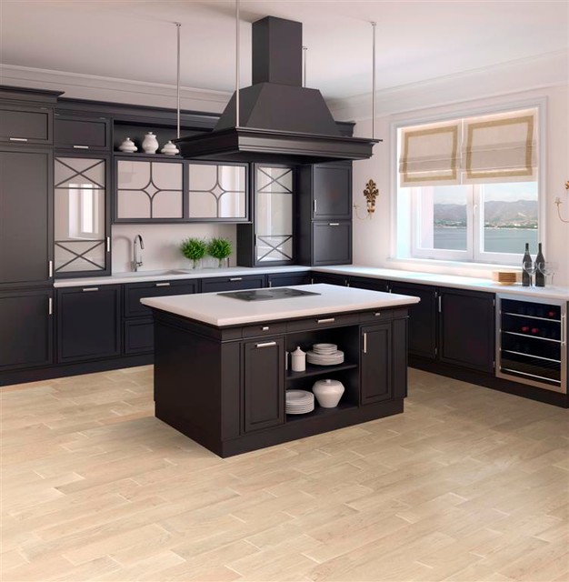 Graphite Oak Wirebrushed Solid Hardwood - Kitchen - Atlanta - by Floor ...