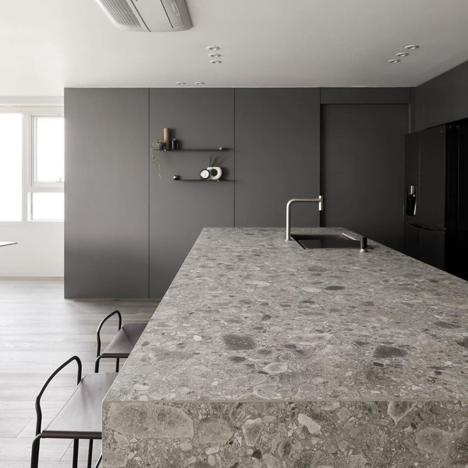 Gray Kitchen in South Korea - Atlas Plan Kone Mix - Contemporary ...